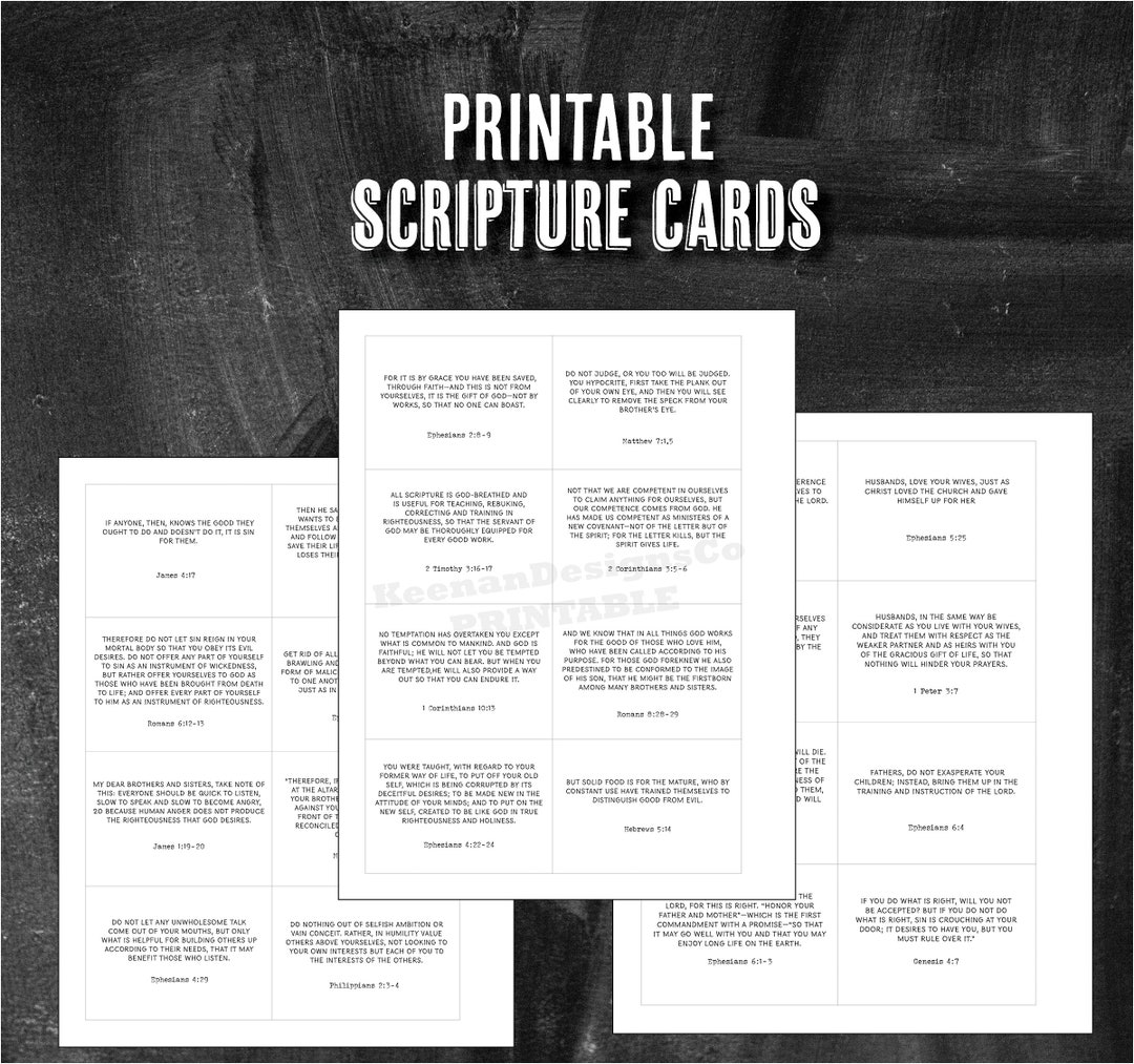 Printable Scripture Memory Verse Cards | 32 Verses - Etsy