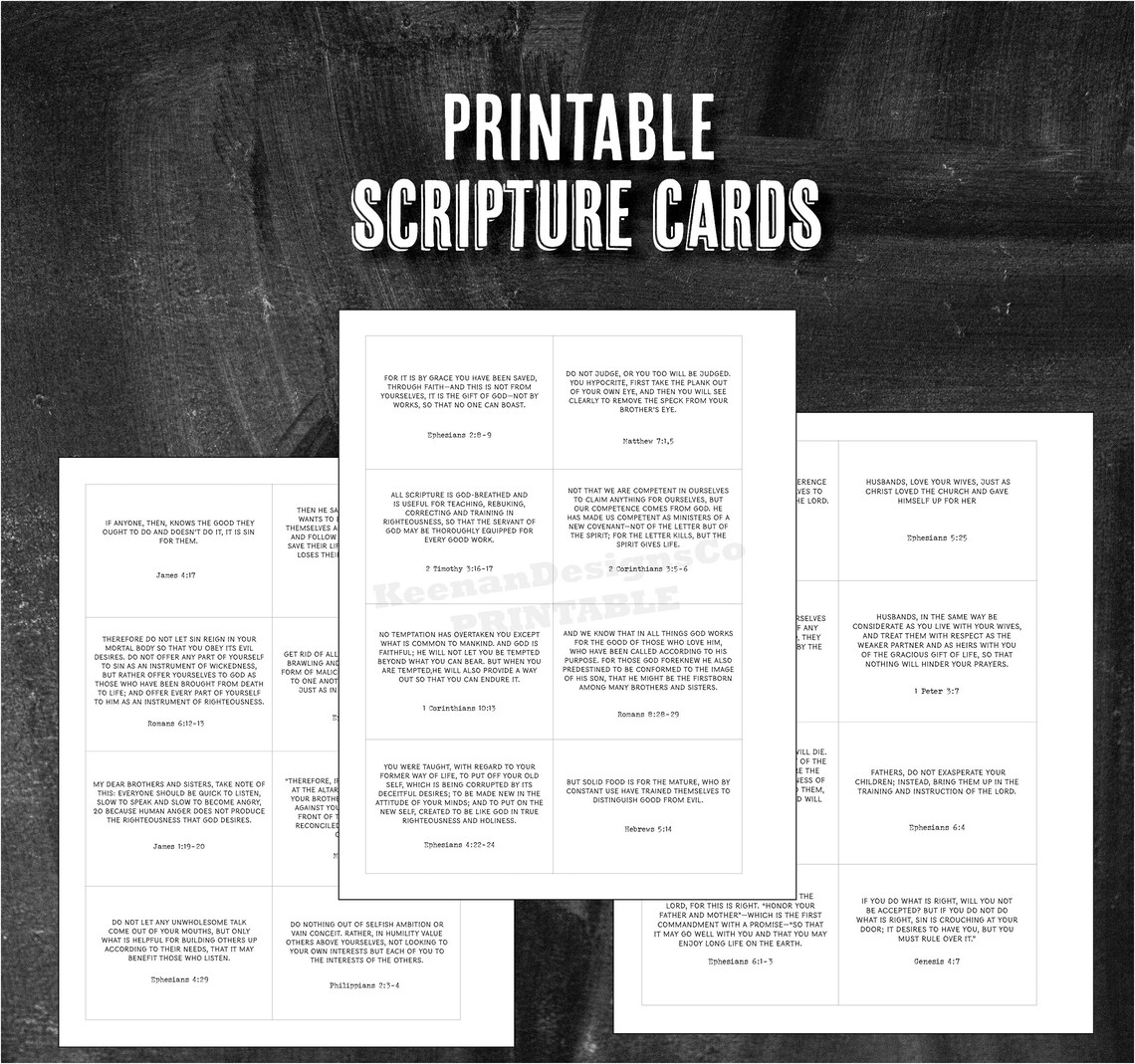 Printable Scripture Memory Verse Cards 32 Verses - Etsy