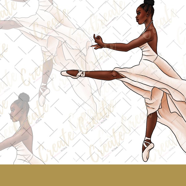 African American Ballerina Clip Art - Etsy