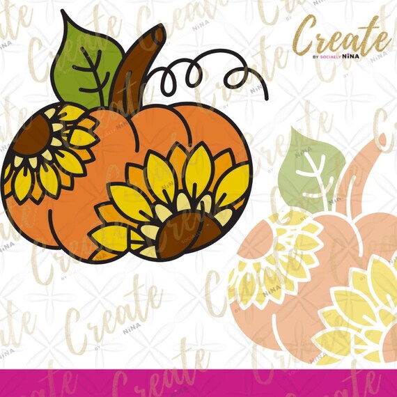 Fall Pumpkin Sunflower Clipart for Autumn Sublimation Designs - Etsy