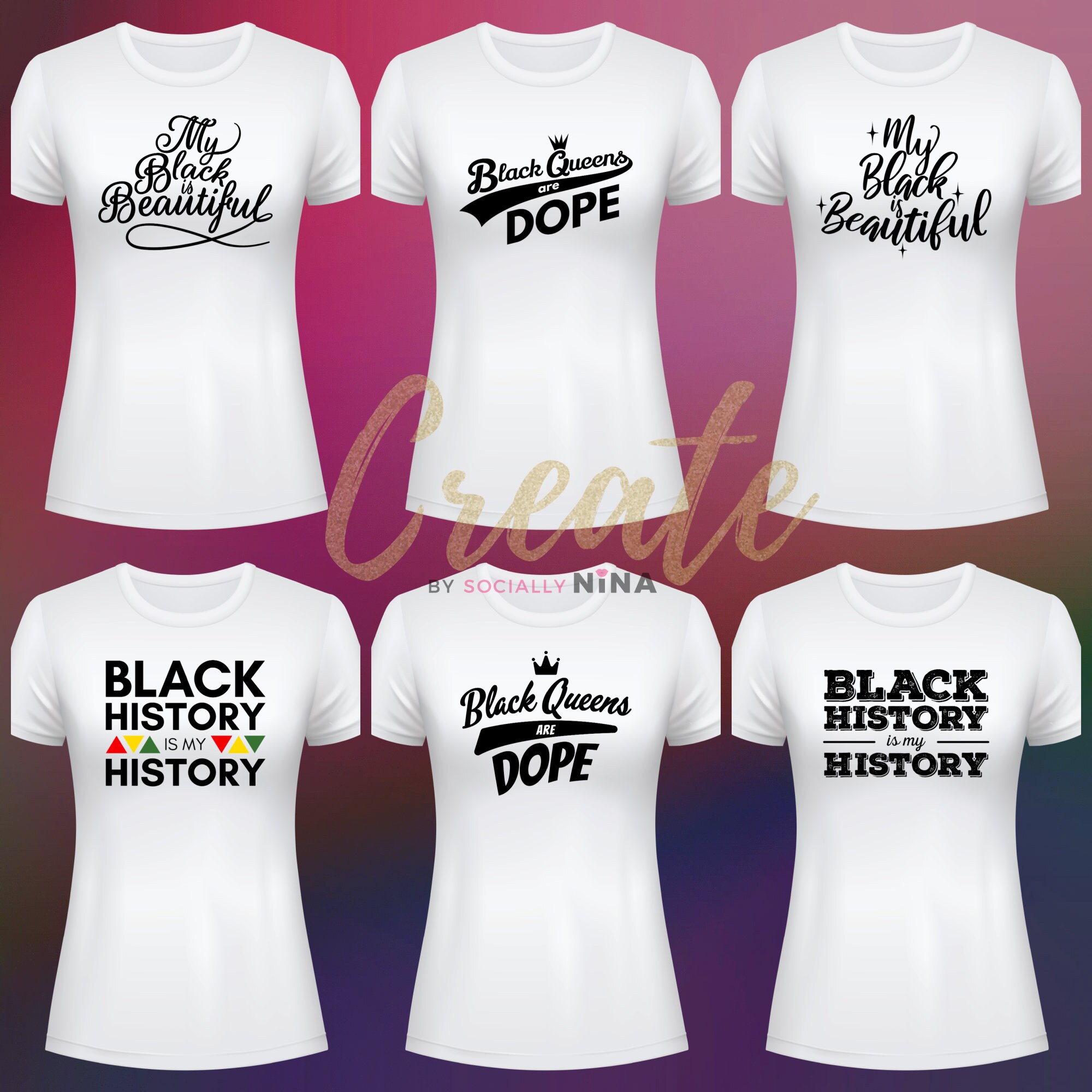 34 Black History Clip Art Bundle Tshirt Designs I'm | Etsy