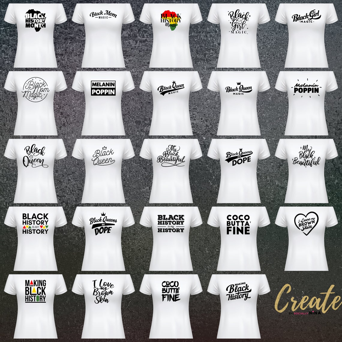 34 Black History Clip Art Bundle Tshirt Designs I'm | Etsy