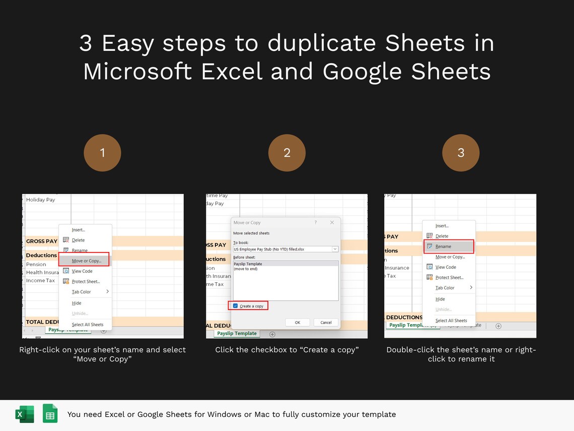 US Pay Stub Check Template | Editable & Customizable Employee Statement ...