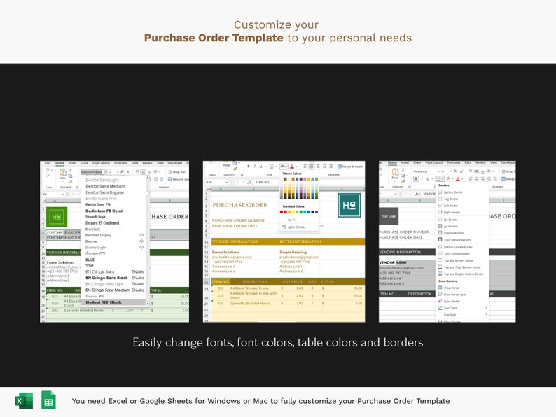 Purchase Order Form Template Order Sheet Template Printable Business ...