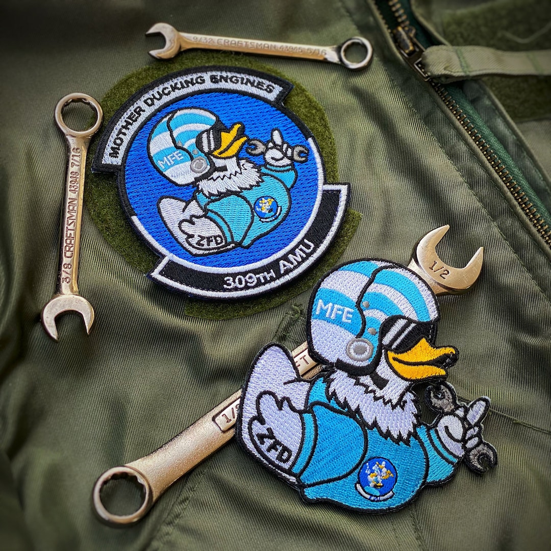 Zero F*cks Duck ZFD USAF Air Force 309th AMU Squadron Morale Patch Set ...