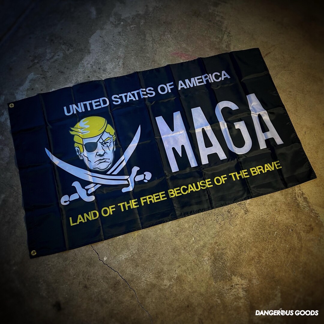 Dangerous Goods® Calico Trump MAGA License Plate USA Flag - Etsy