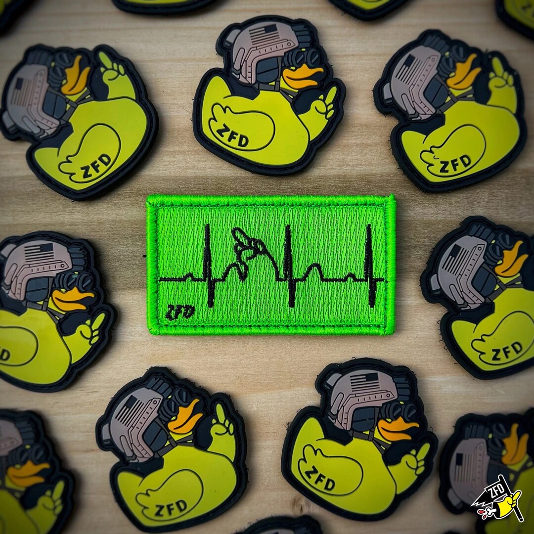 Zero F*cks Duck® EKG Middle Finger EDC Morale Patch - Etsy