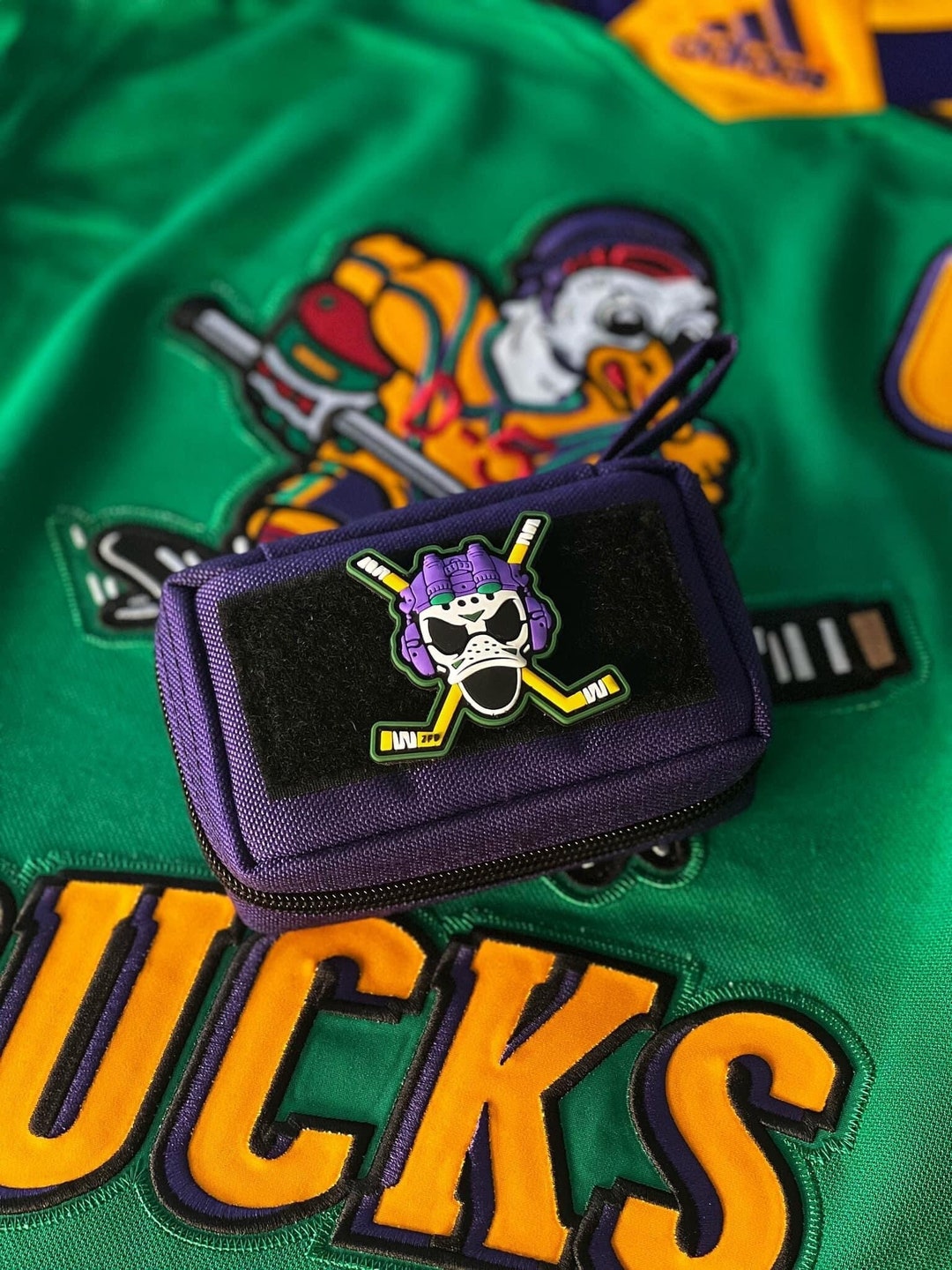 Zero Fucks Duck skull and Bones Goon Ducks NVG Hockey League Mini Patch ...