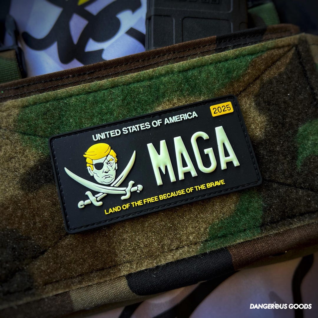 Dangerous Goods® Calico Trump MAGA License Plate Morale Patch PVC - Etsy