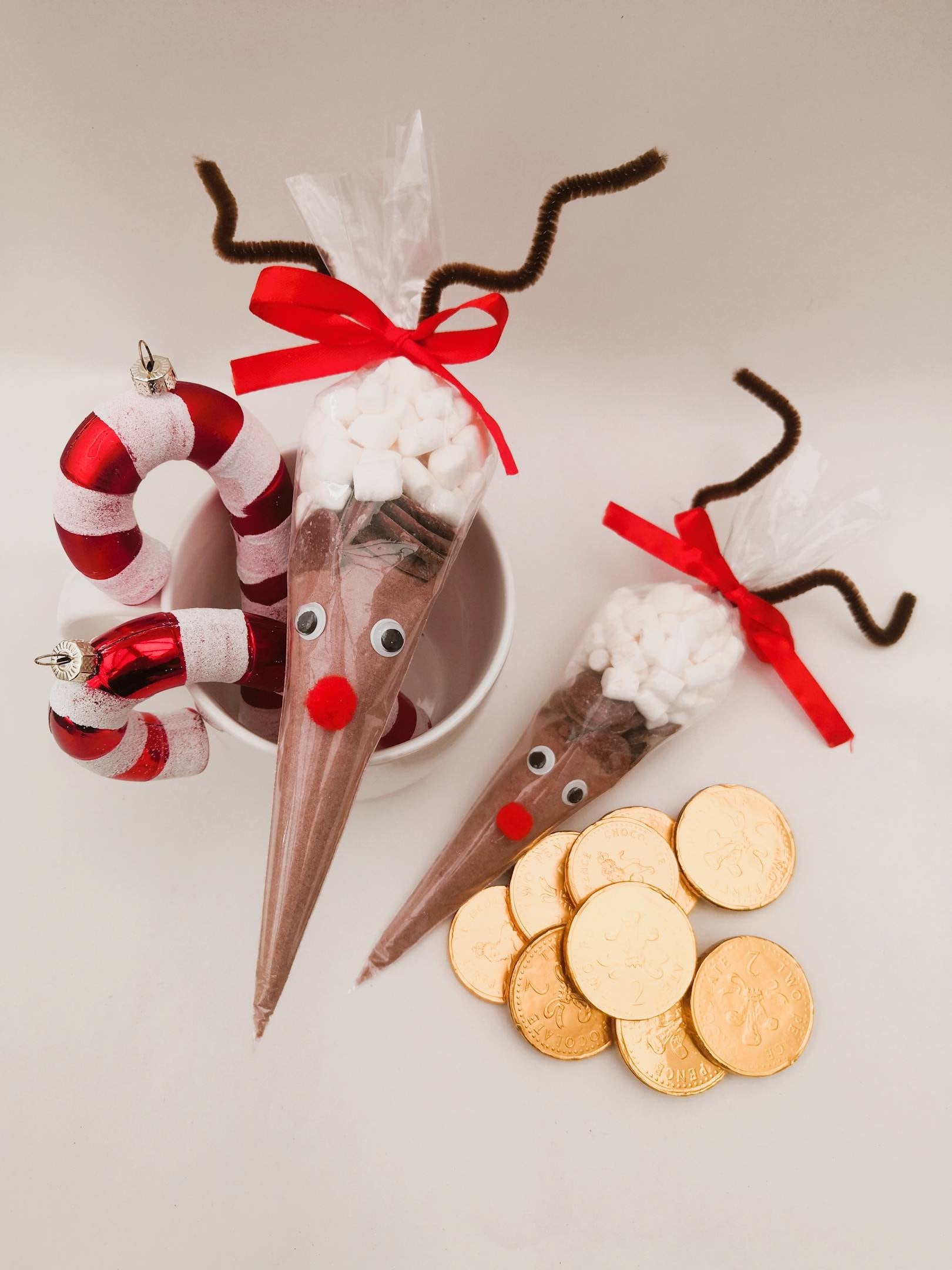 Rudolph Reindeer Hot Chocolate Cone, Christmas Stocking Filler, Sectret ...