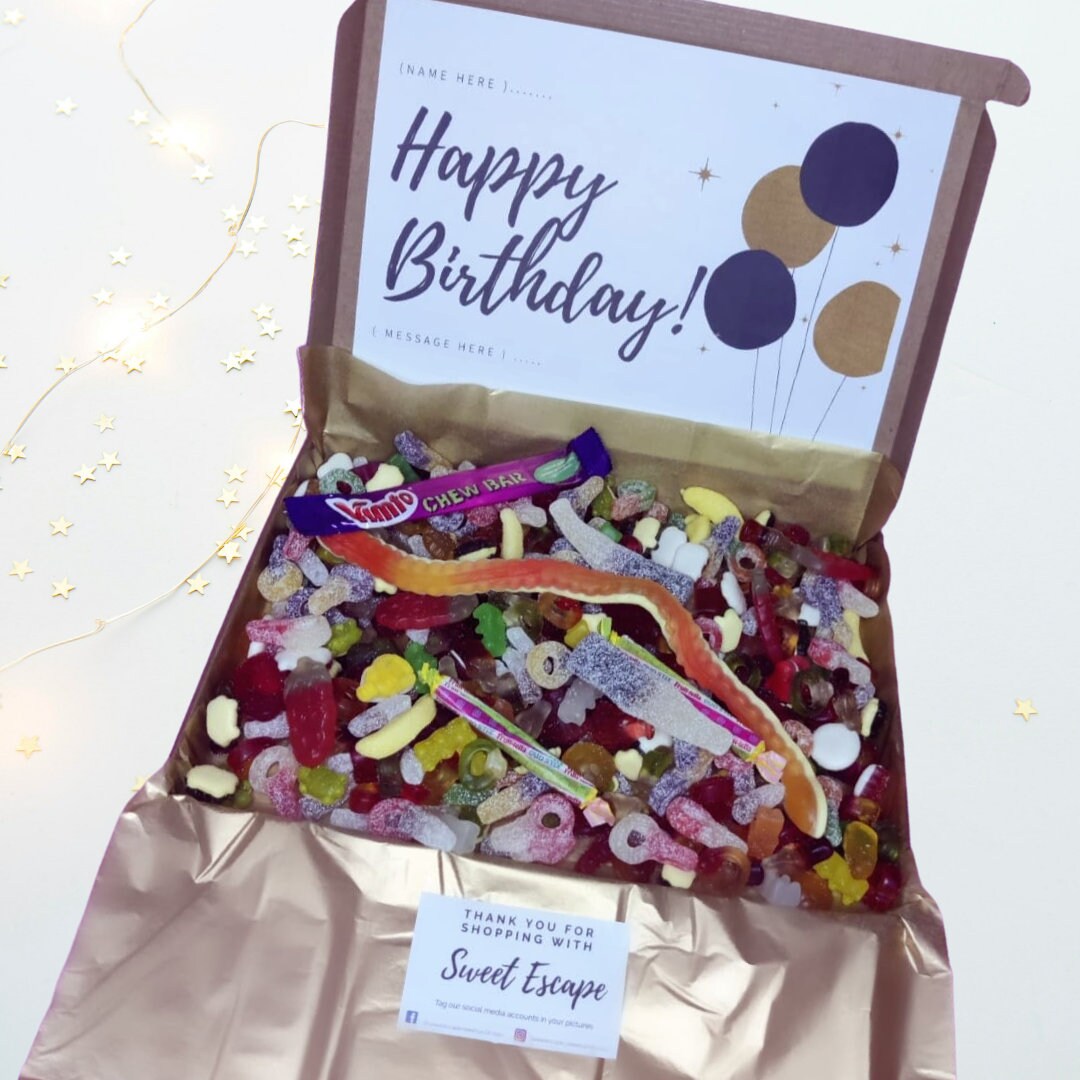 Personalised Birthday Sweet Box Personalised Gift - Etsy