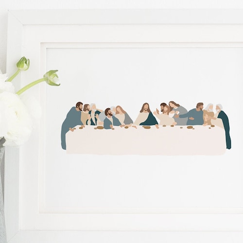 The Last Supper Line Art Jesus Line Art Christian Printable - Etsy