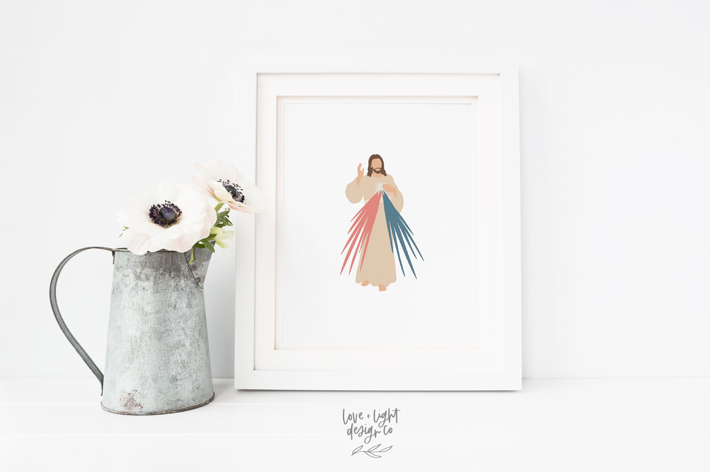 PRINTED Divine Mercy Jesus Printable Jesus Drawing Divine - Etsy