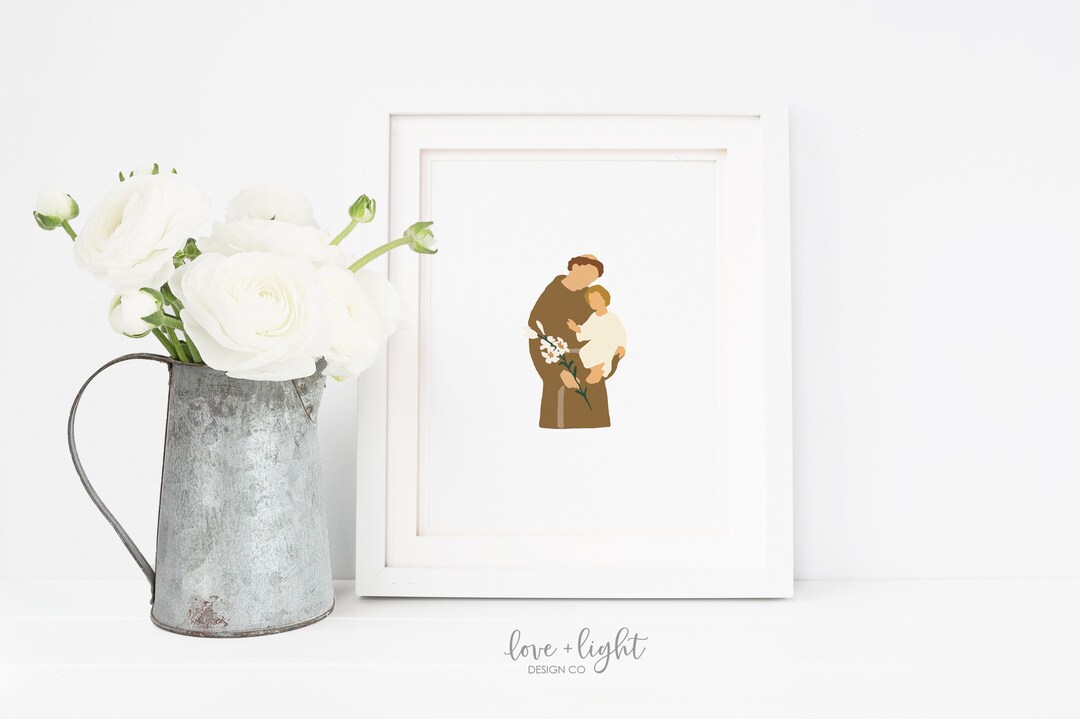 PRINTED Saint Anthony Modern Saint Print Saint Anthony of Padua Print ...