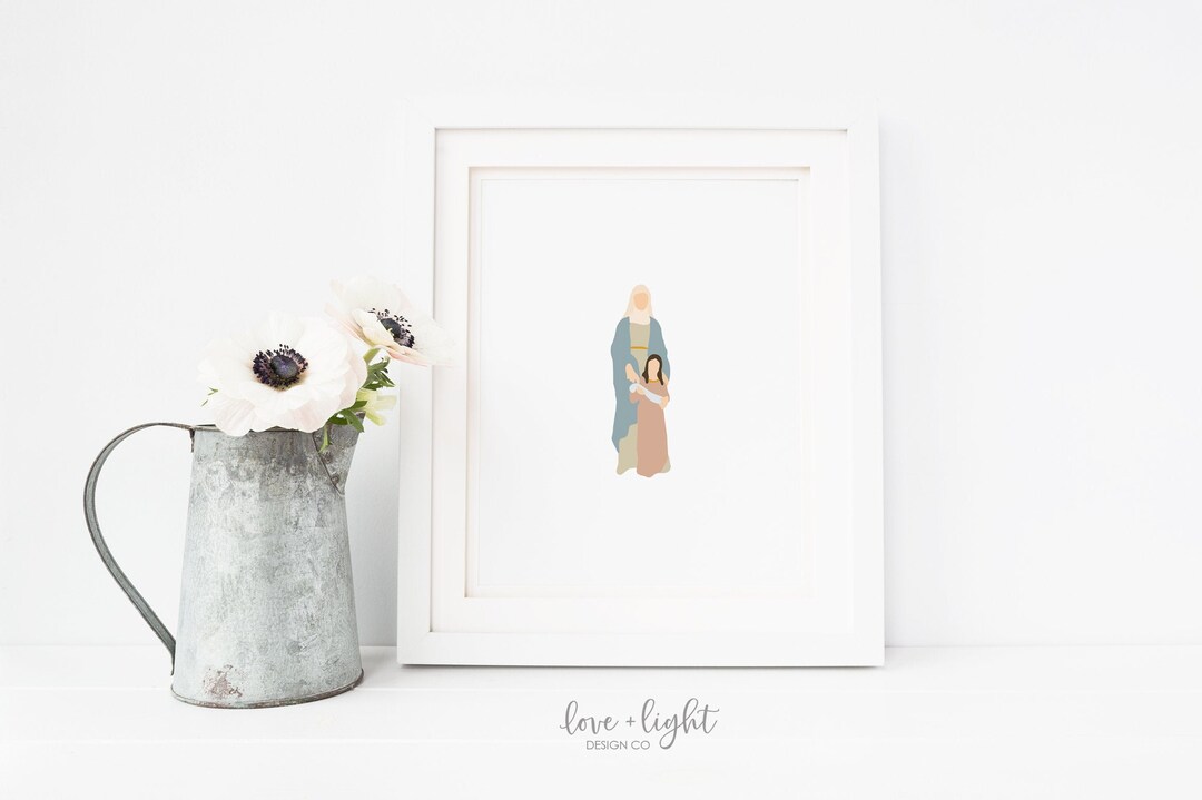 Saint Anne Printable Modern Catholic Saint Print Saint Anne Print ...