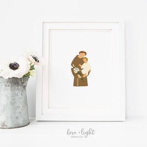 PRINTED Saint Anthony Modern Saint Print Saint Anthony of Padua Print ...