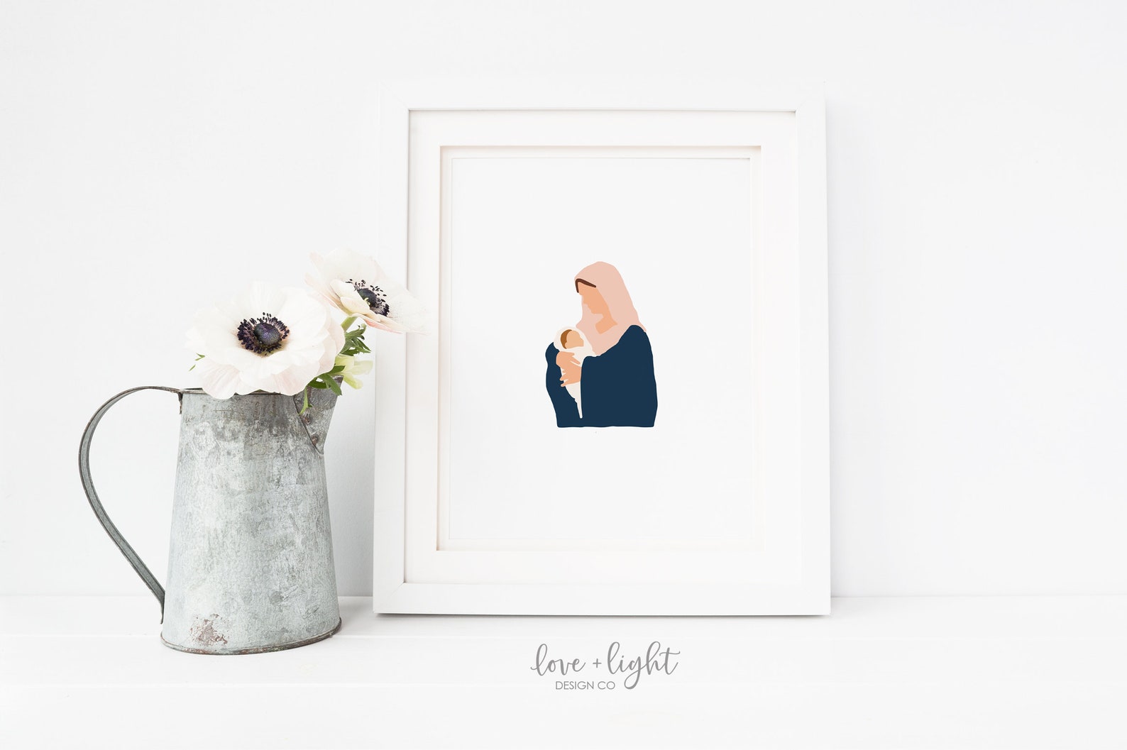 PRINTED Mary Prints 5x7 8x10 11x14 Virgin Mary Print Modern | Etsy