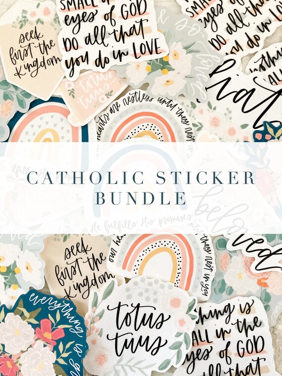 Catholic Sticker Bundle Catholic Quote Stickers Catholic | Etsy