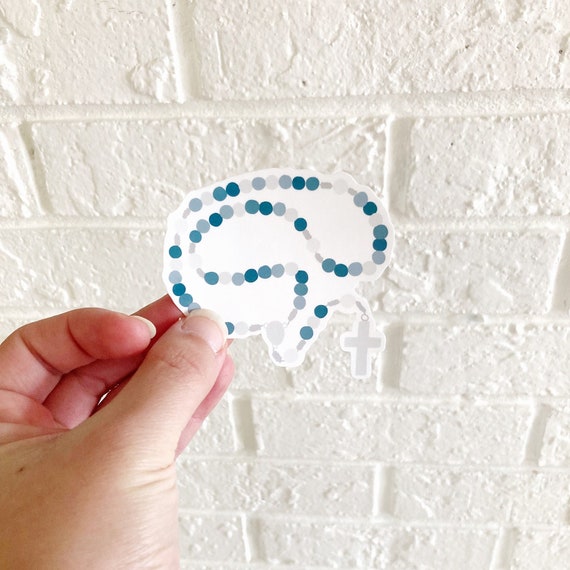 Rosary Sticker Blue Rosary Sticker Laptop Sticker Bottle | Etsy