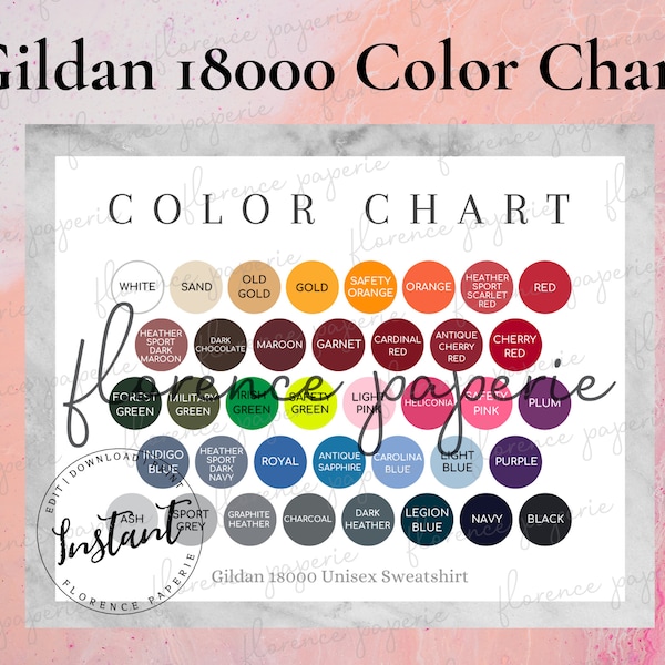 Color Chart - Etsy