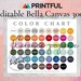 2023 Printify Bella Canvas 3001 Color Chart, Bella Canvas Unisex Tshirt ...