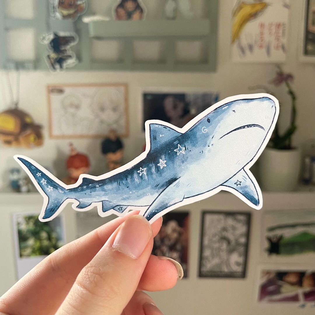 Shark Sticker / Starry Shark Sticker, Animal Sticker, Stationery Vinyl ...