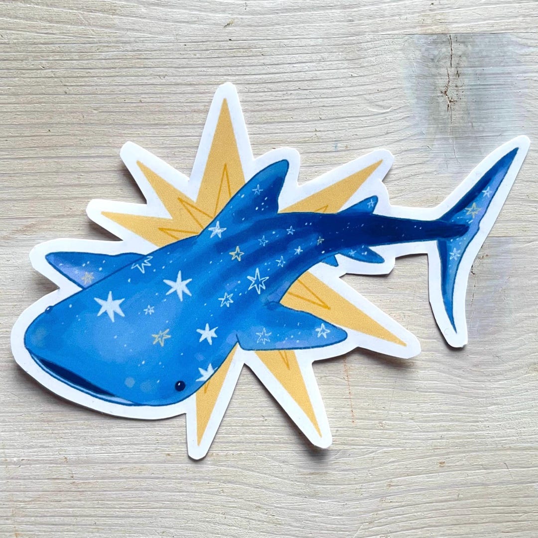 Whale Shark Sticker | Starry Whale Shark, Animal Sticker, Ocean, Vinyl ...