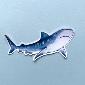Shark Sticker / Starry Shark Sticker, Animal Sticker, Stationery Vinyl ...