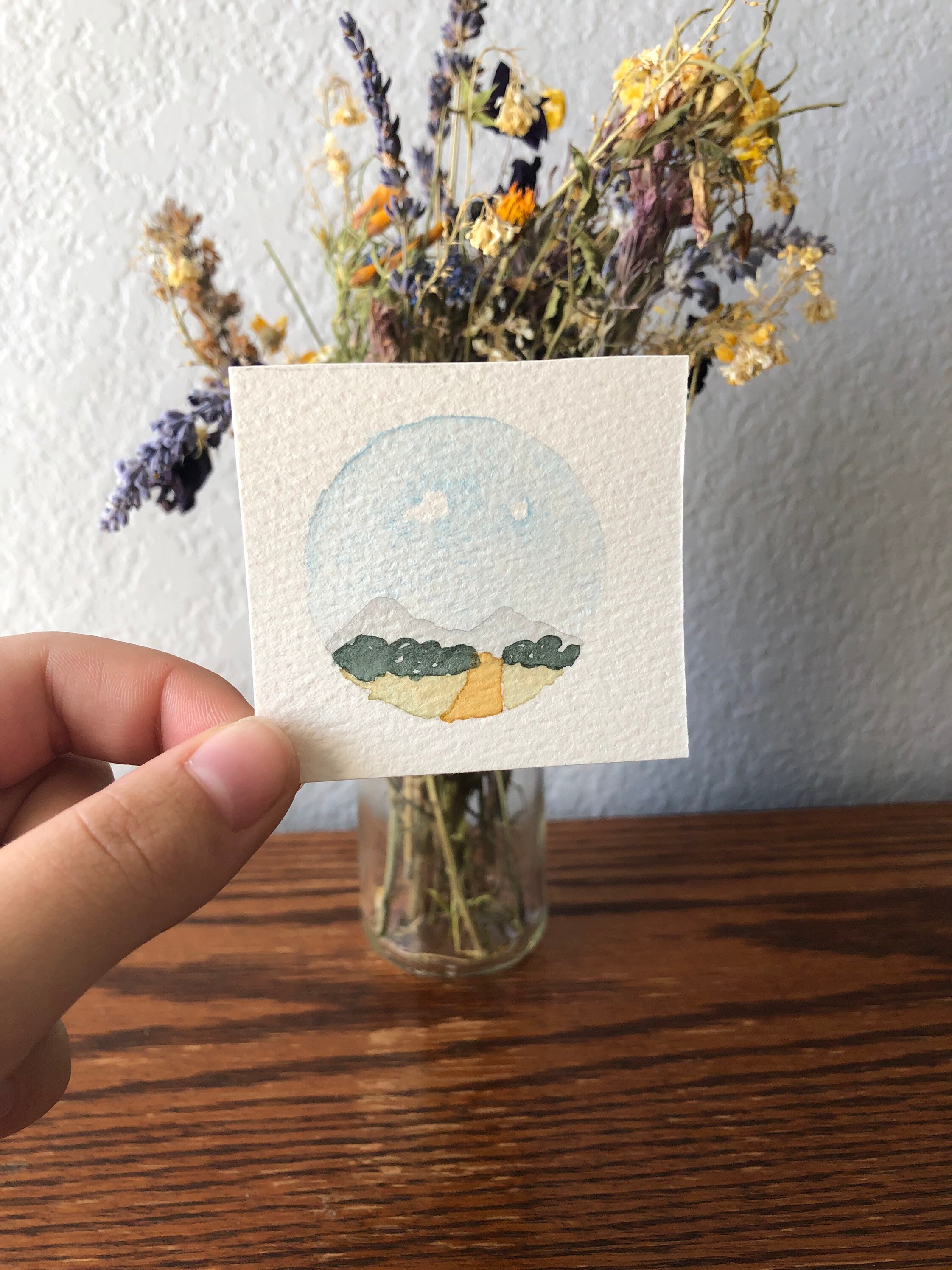 Small Watercolor Landscape Miniature Painting - Etsy