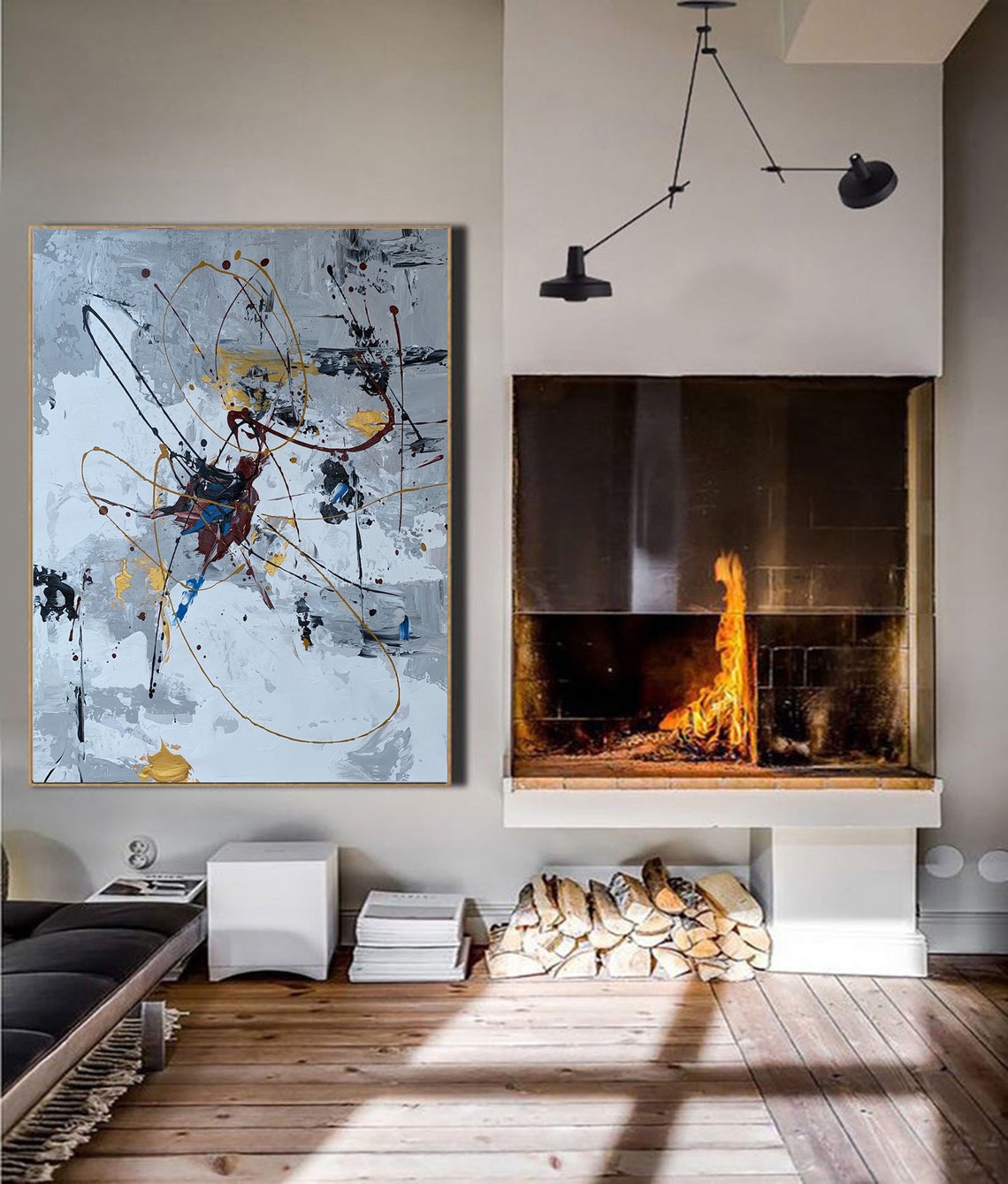 Large Abstract Painting on Canvas, Extra Large Canvas Wall Art ...