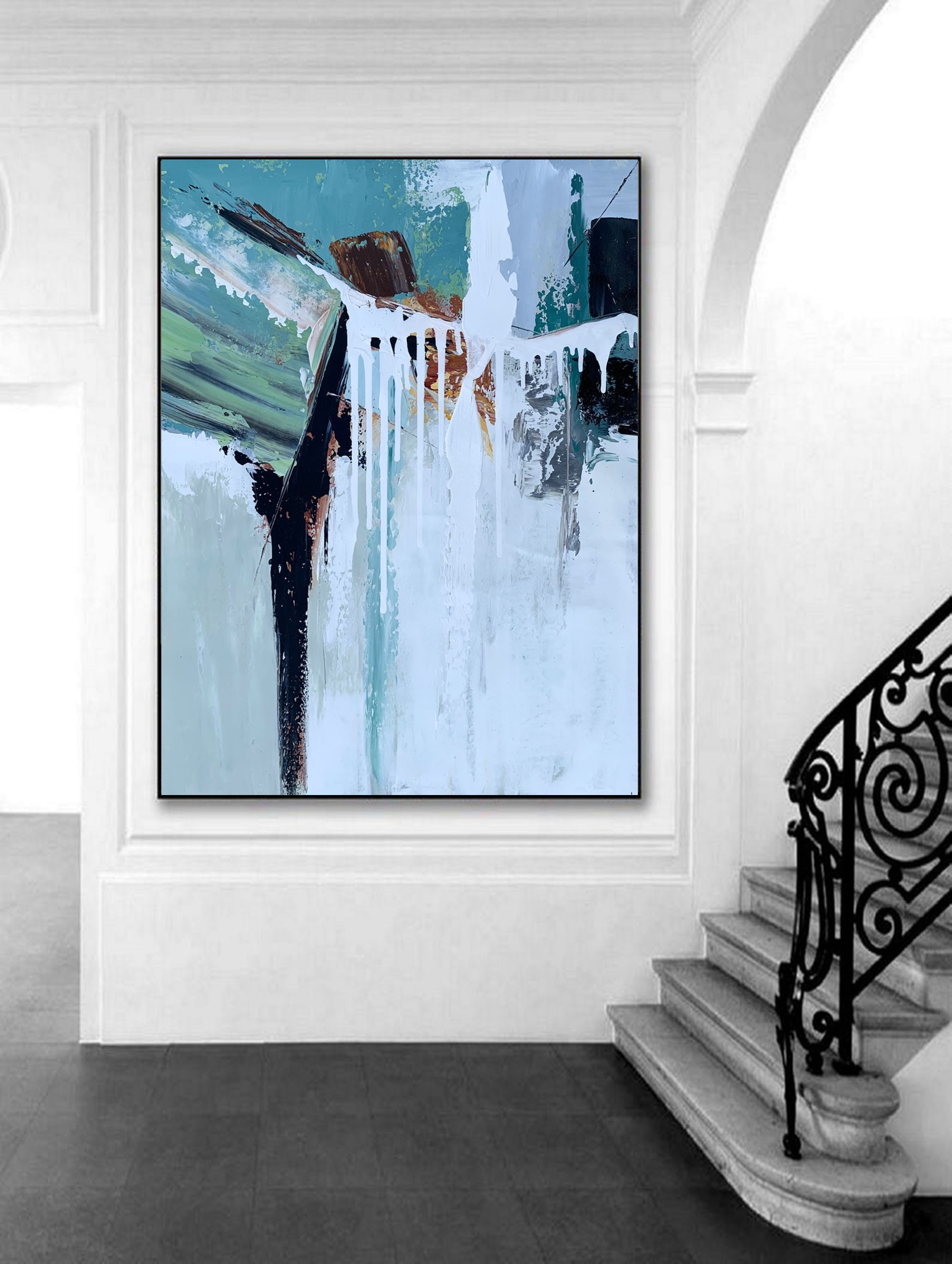 Arte de pared de lienzo extra grande arte de pared abstracta - Etsy España