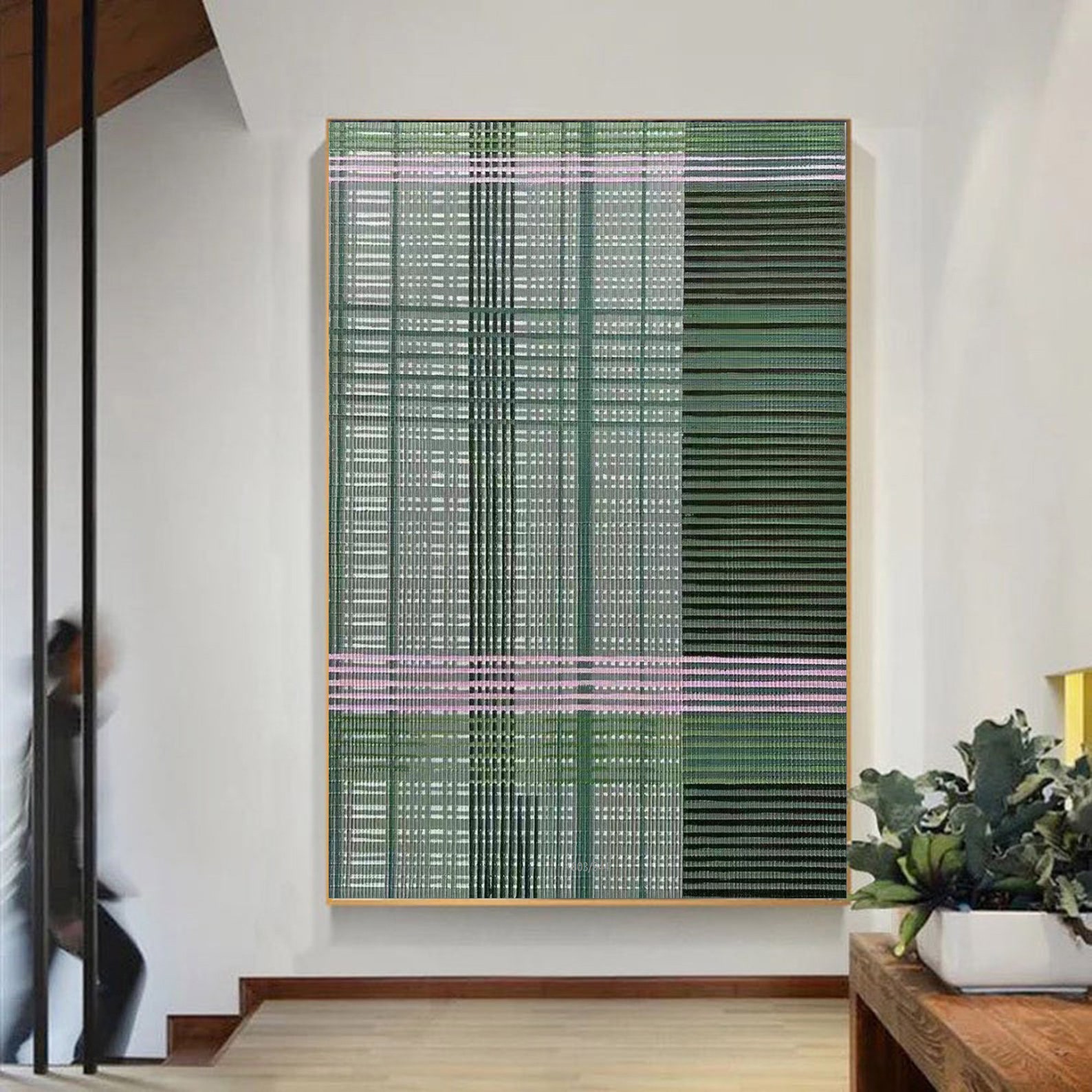 Green Texture Painting Green Minimalist Art Green White Texture Art ...