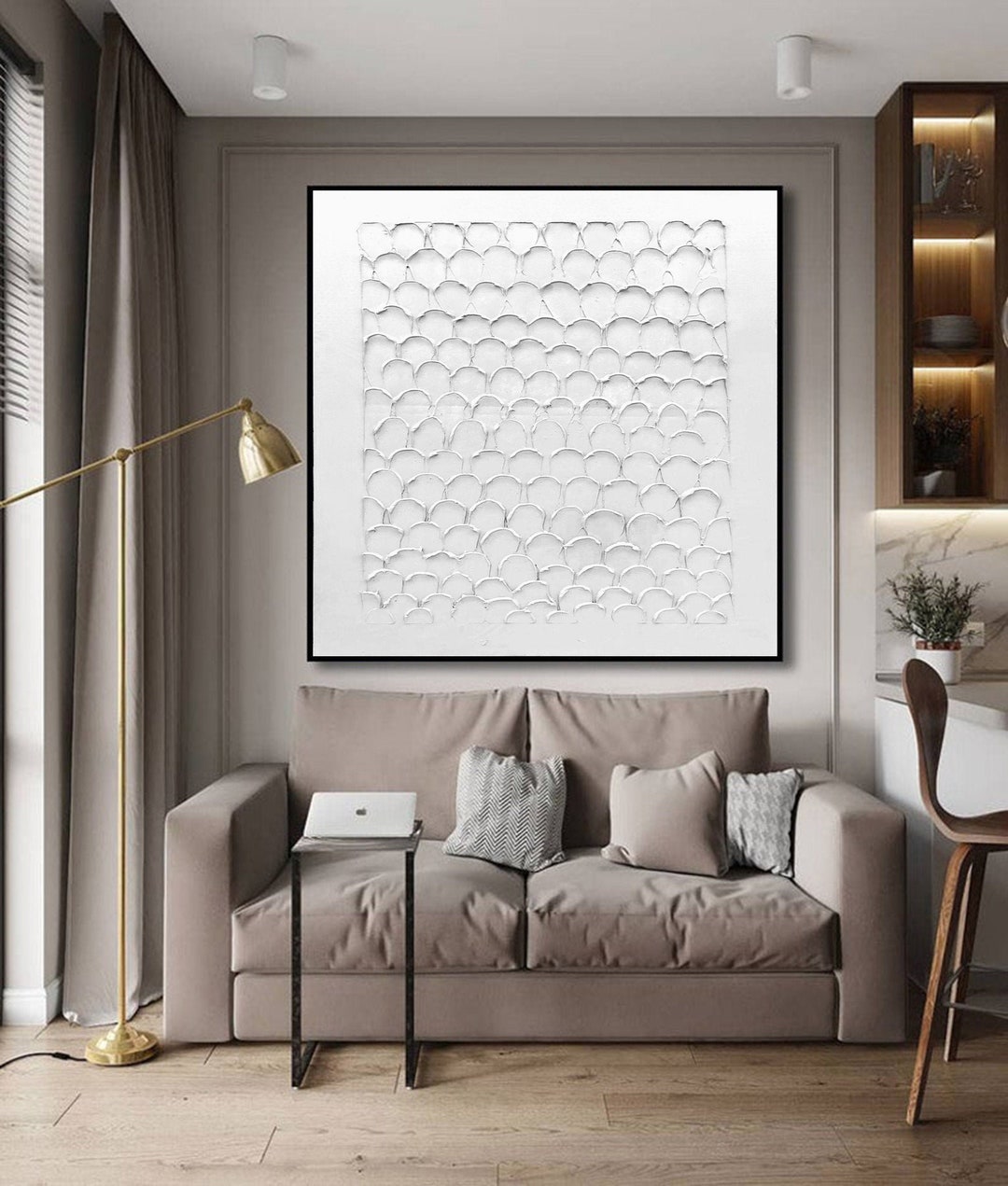 White Painting, Large Canvas Wall Art, Original Abstract Oil Painting ...