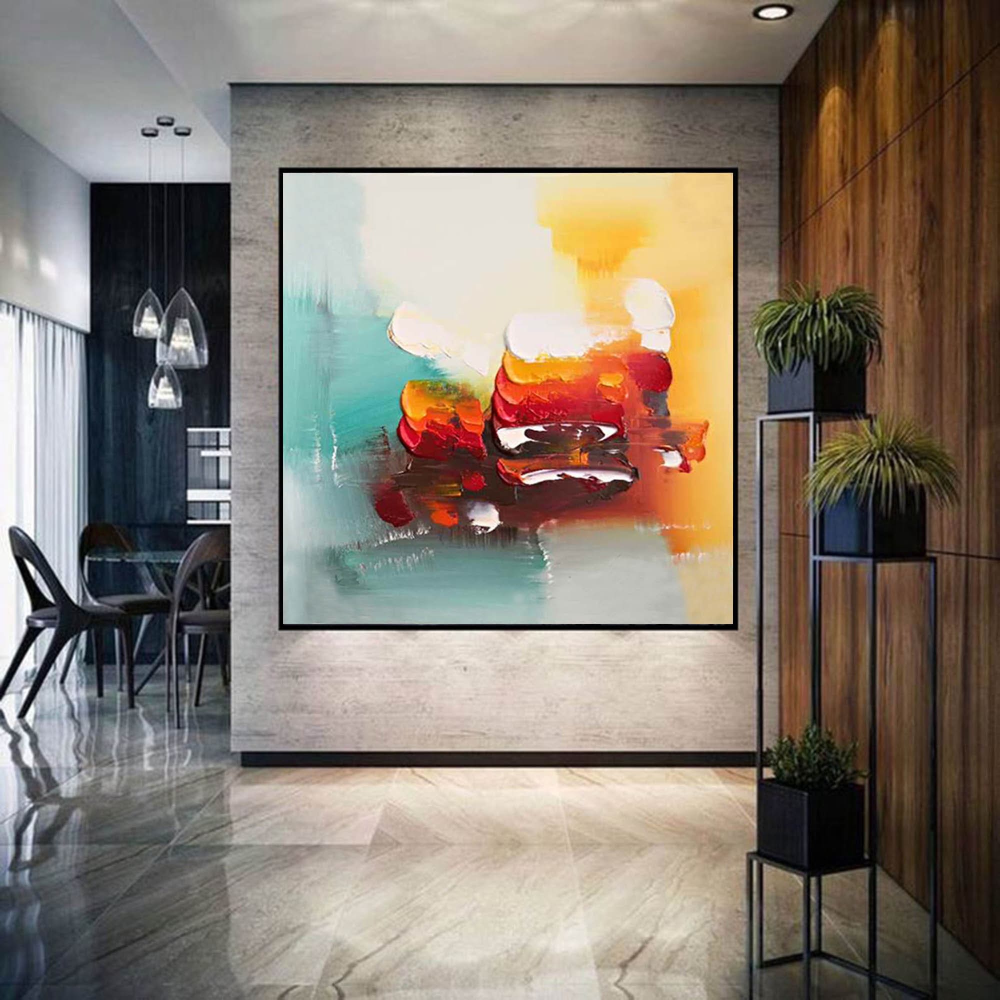 Große Leinwand Wandkunst, große Ölgemälde, extra große Wandkunst abstrakt, Acryl-Malerei auf ...