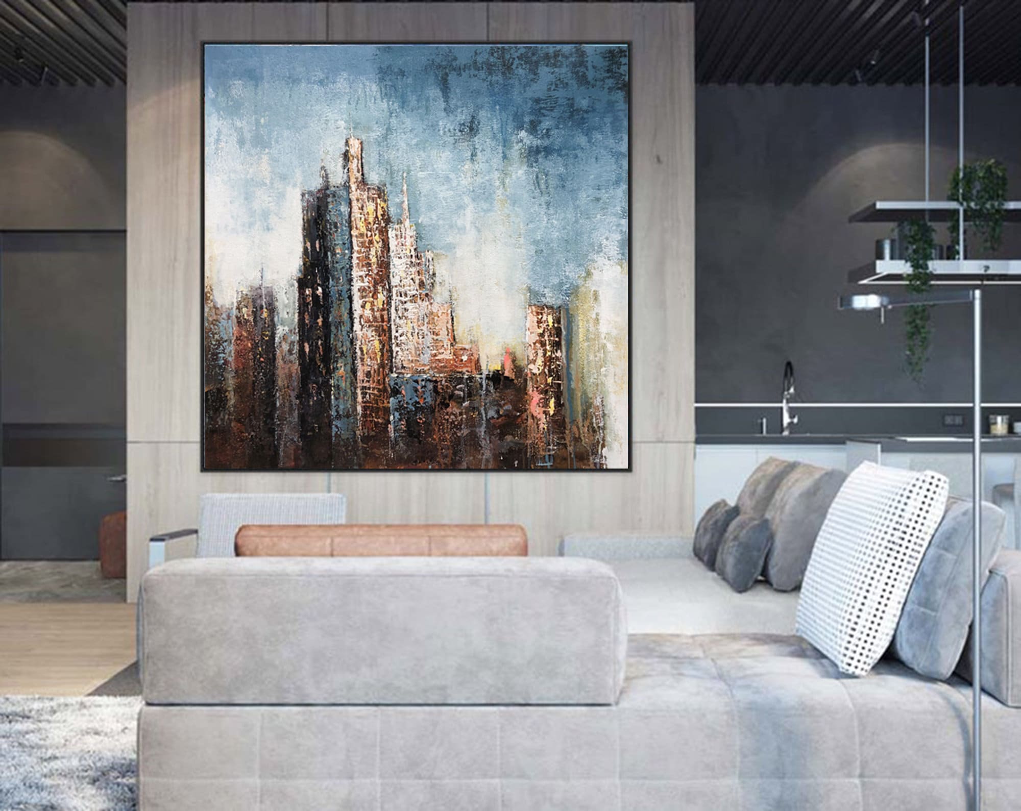 Large Abstract Acrylic Painting Abstract Landscape Painting - Etsy