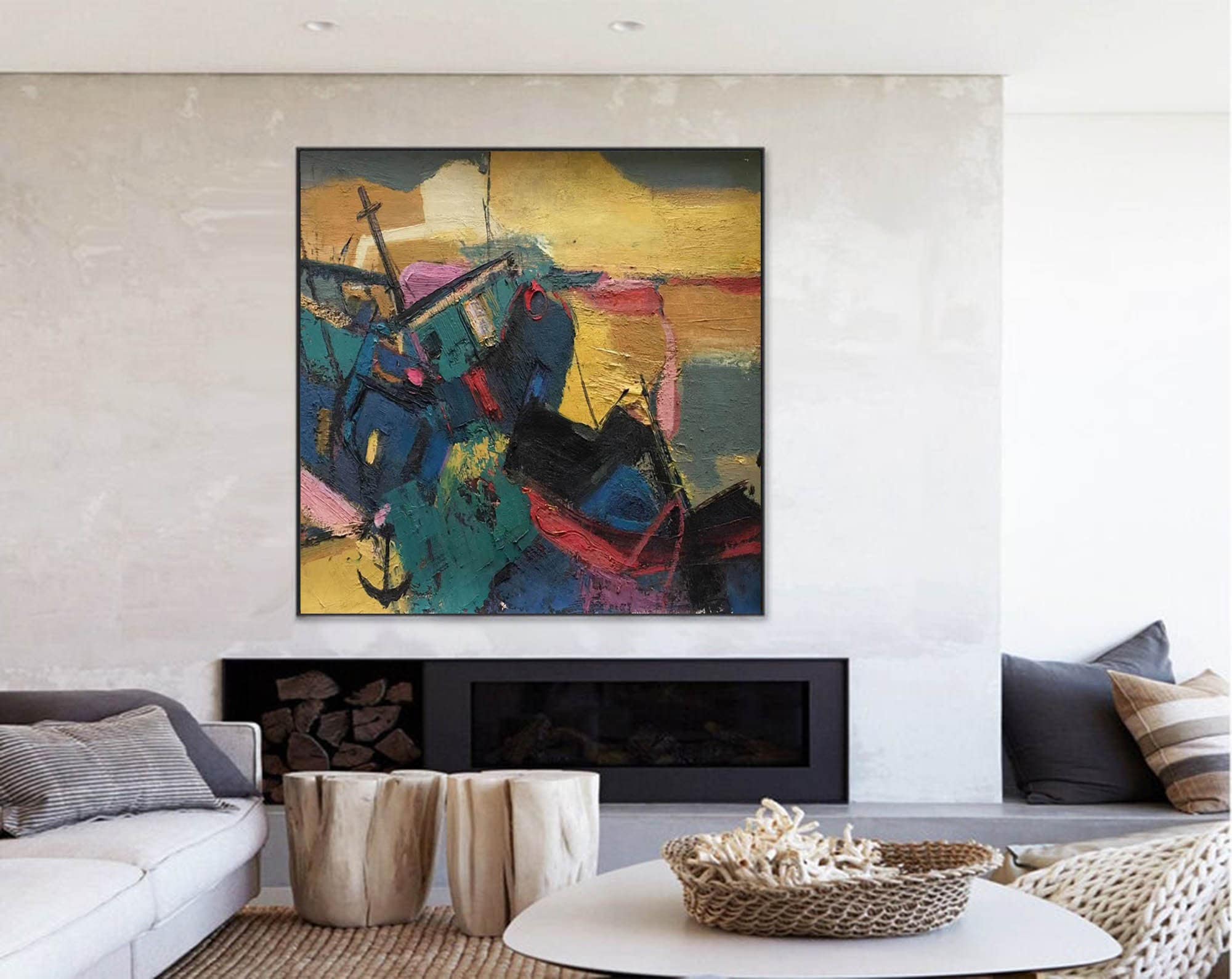 Extra Large Canvas Wall Art, Original Art on Canvas, Modern Abstract ...