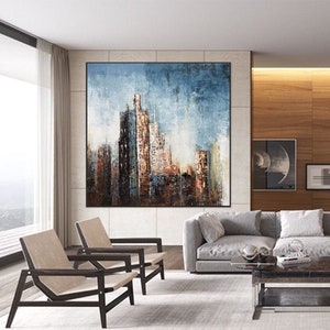 Large Abstract Acrylic Painting, Abstract Landscape Painting, Extra ...