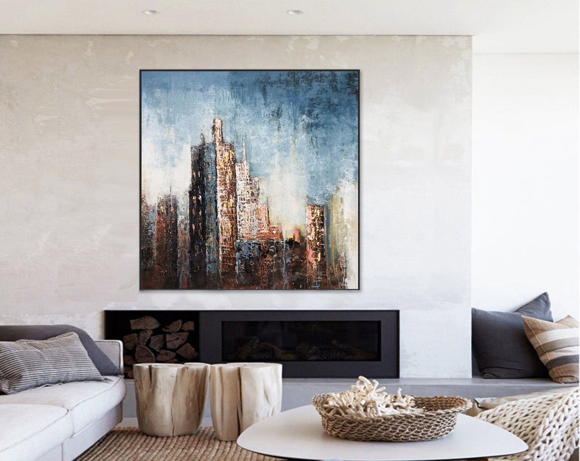 Large abstract acrylic painting abstract landscape painting | Etsy