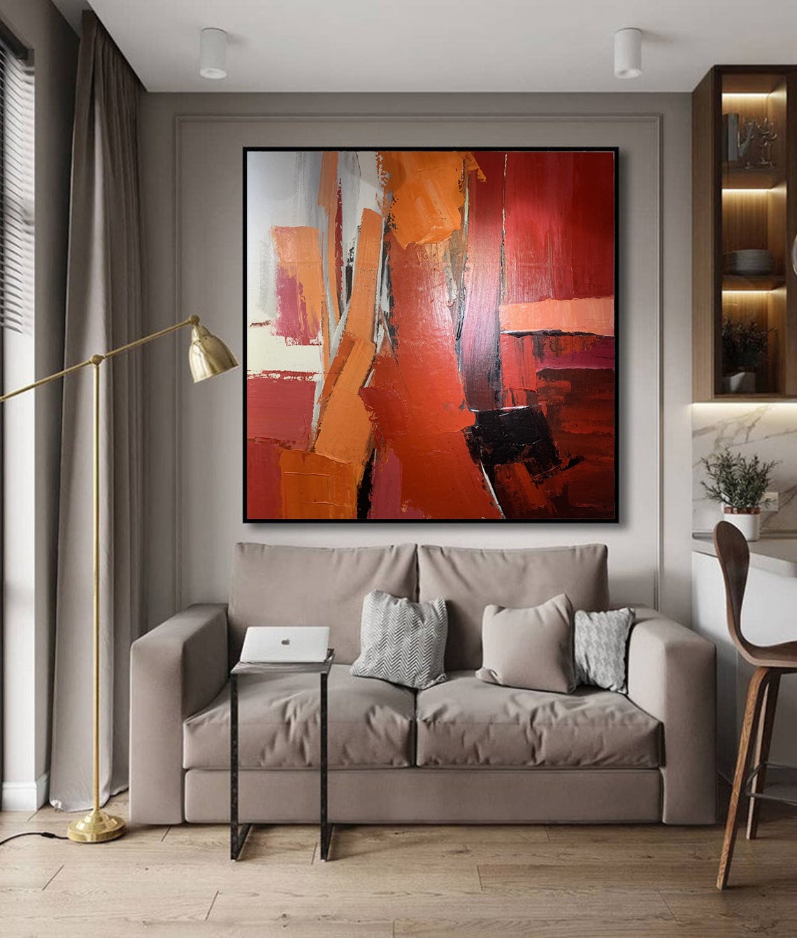 Large Abstract Canvas Art, Modern Abstract Painting Original, Colorful ...