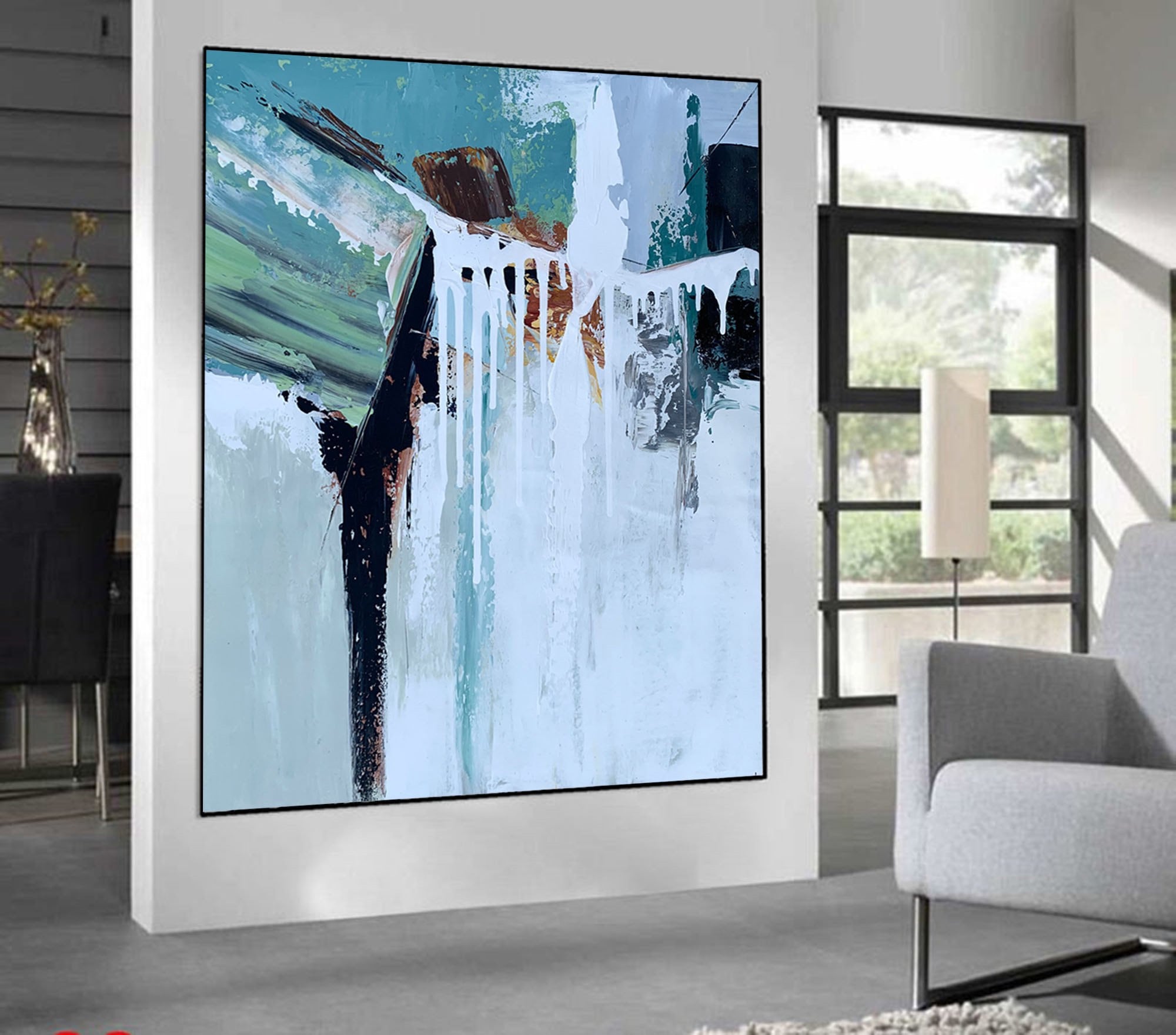 Arte de pared de lienzo extra grande arte de pared abstracta - Etsy España