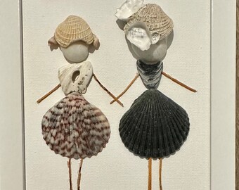 Two Ladies/sisters/friends Shell People Art - Etsy