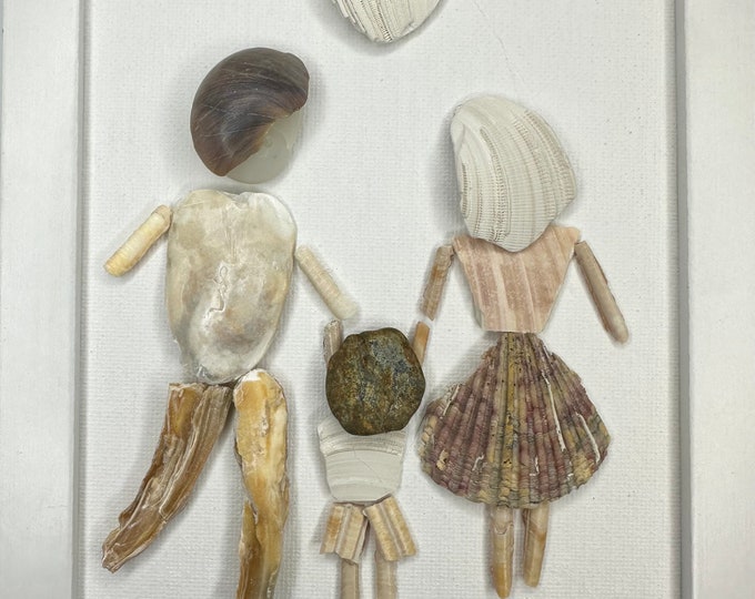 Mom, Dad and Son Shell People Art - Etsy
