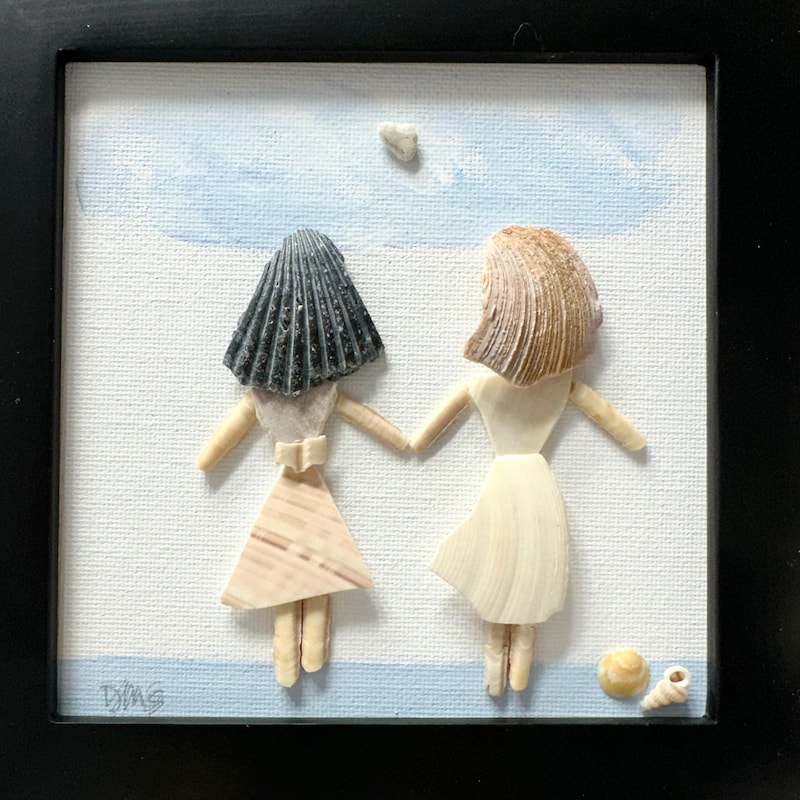 Shell Art People Framed - Etsy