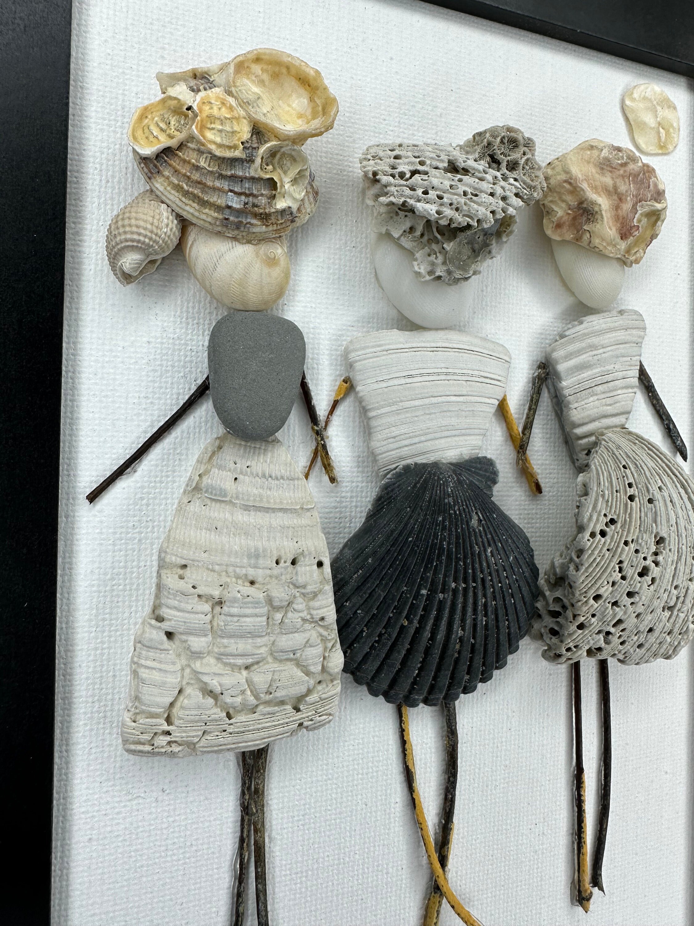 Three Ladies/sisters/friends Shell People Art - Etsy
