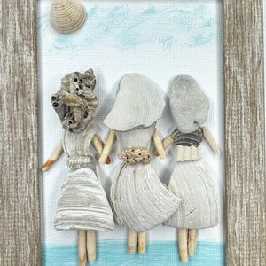 Three Friends Shell People Art - Etsy