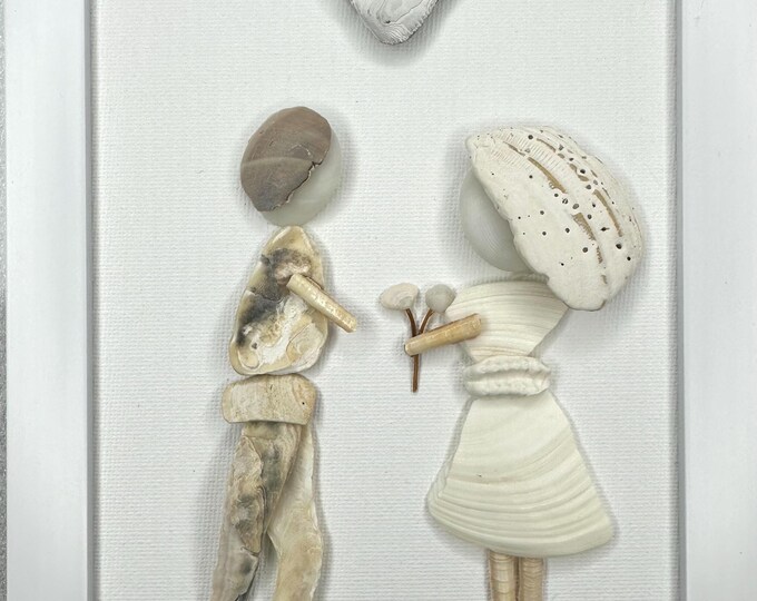 Girl and Guy Shell People Art - Etsy