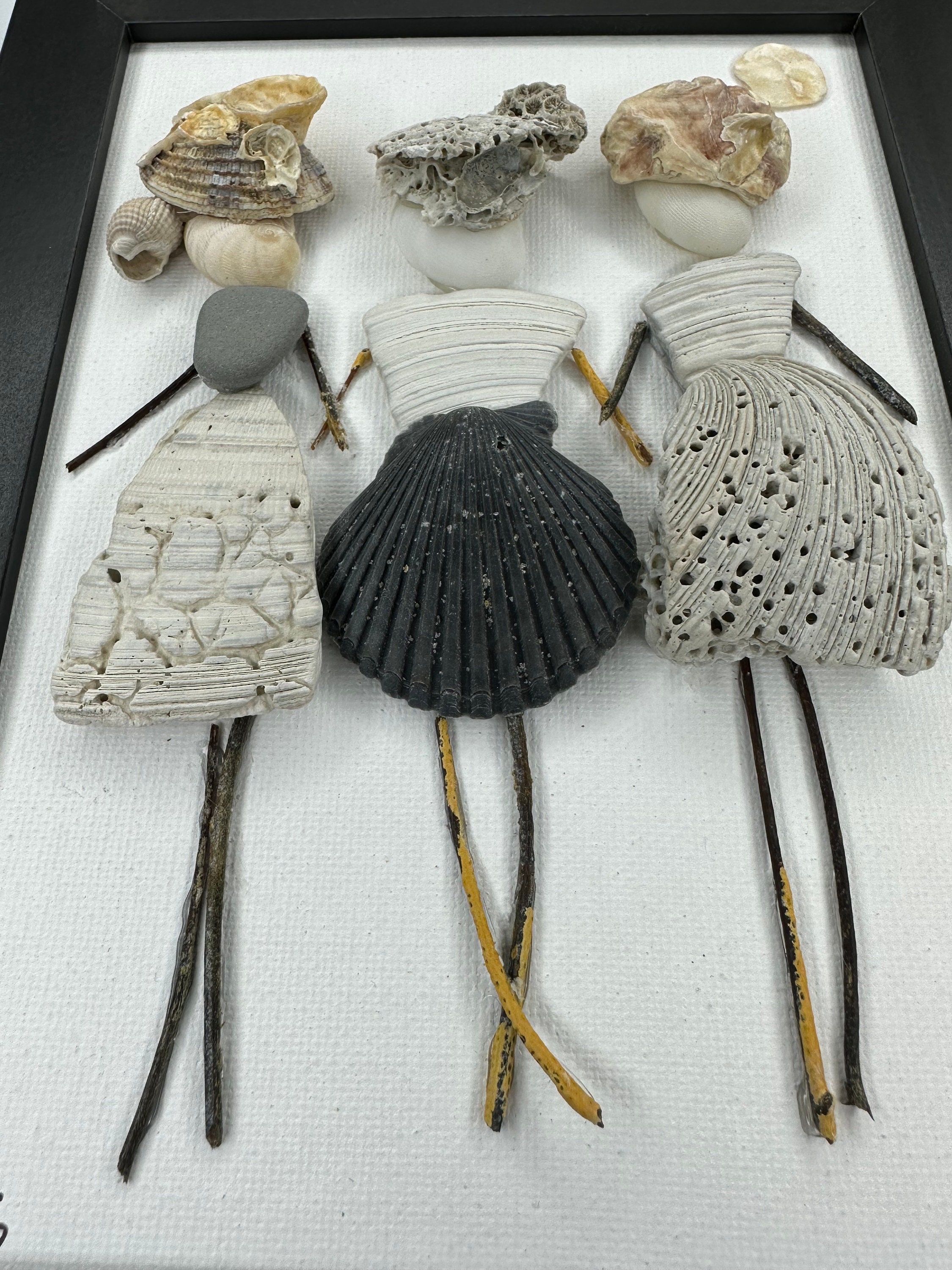 Three Ladies/sisters/friends Shell People Art - Etsy