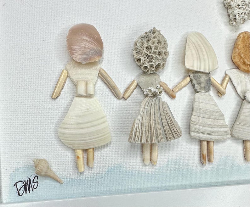 Four Friends Shell People Art - Etsy