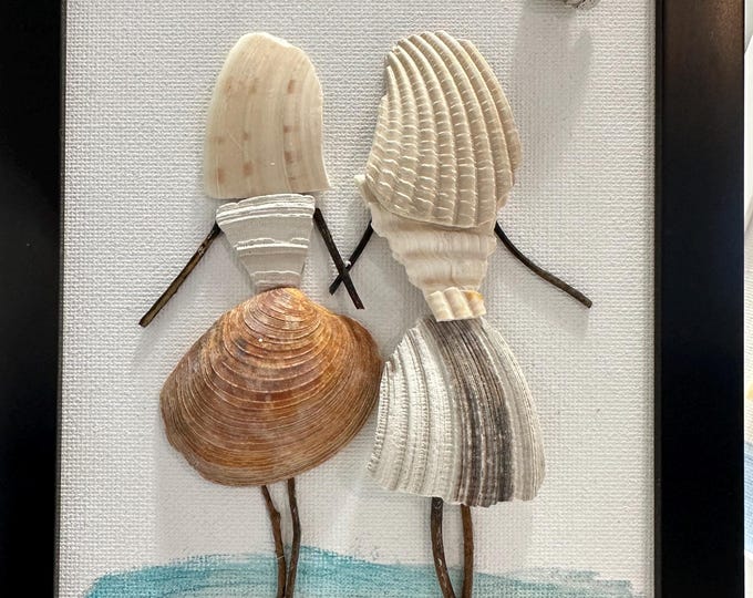 Two Friends Shell People Art - Etsy