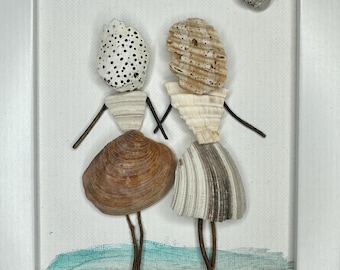 Two Friends Shell People Art - Etsy